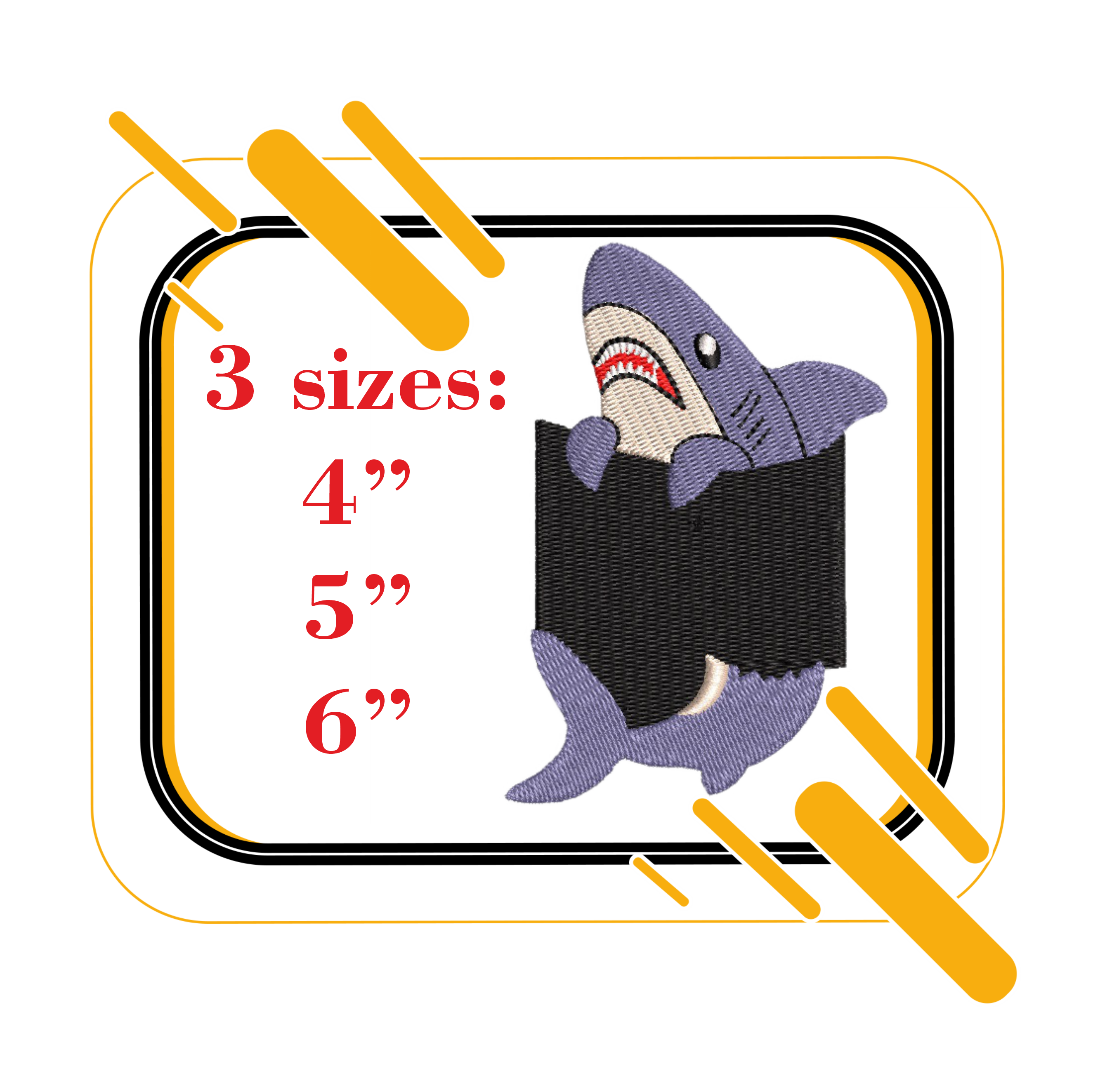 Shark embroidery design from pocket | Inspire Uplift
