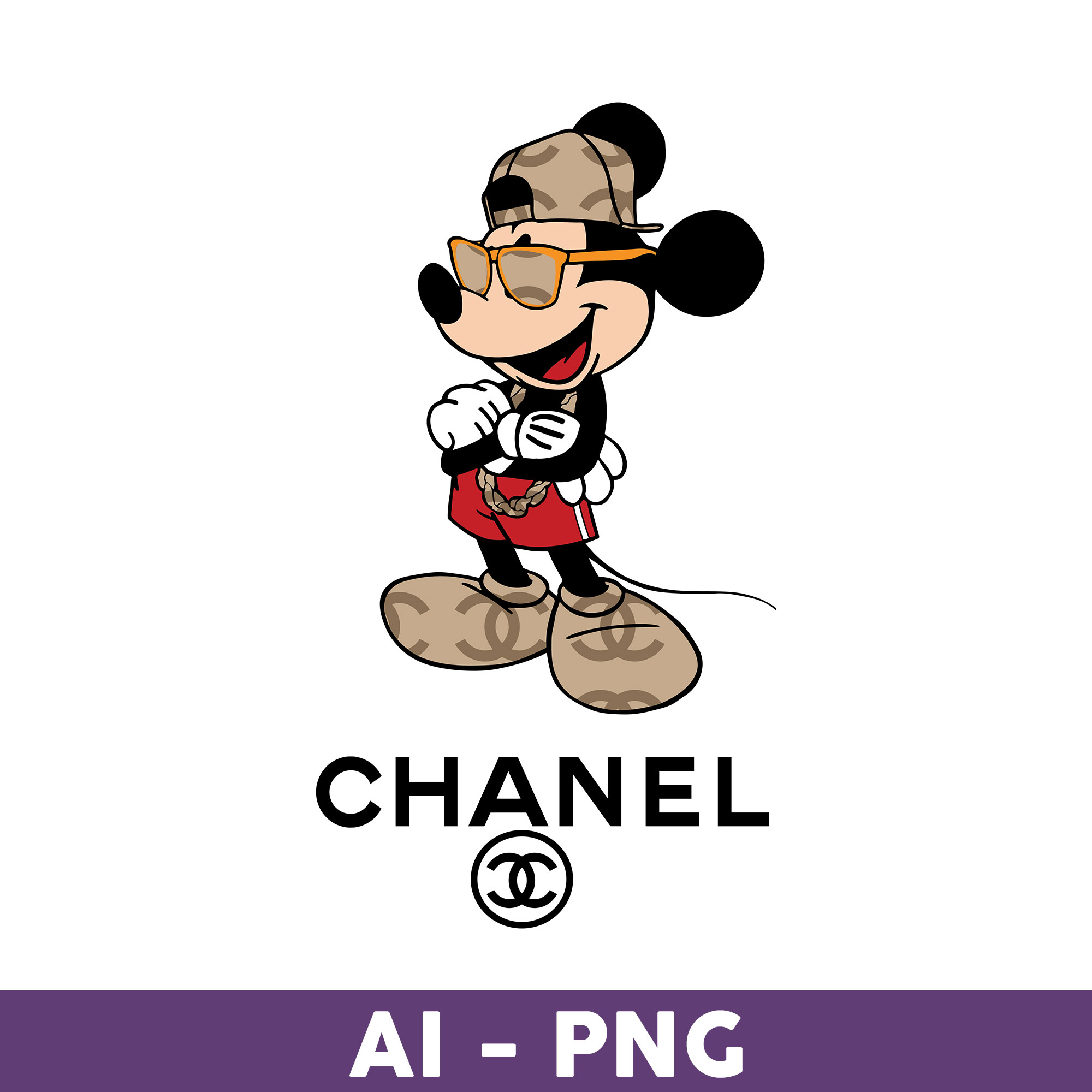 Mickey Wear Glasses Chanel Png, Chanel Logo Png, Mickey Png, - Inspire ...