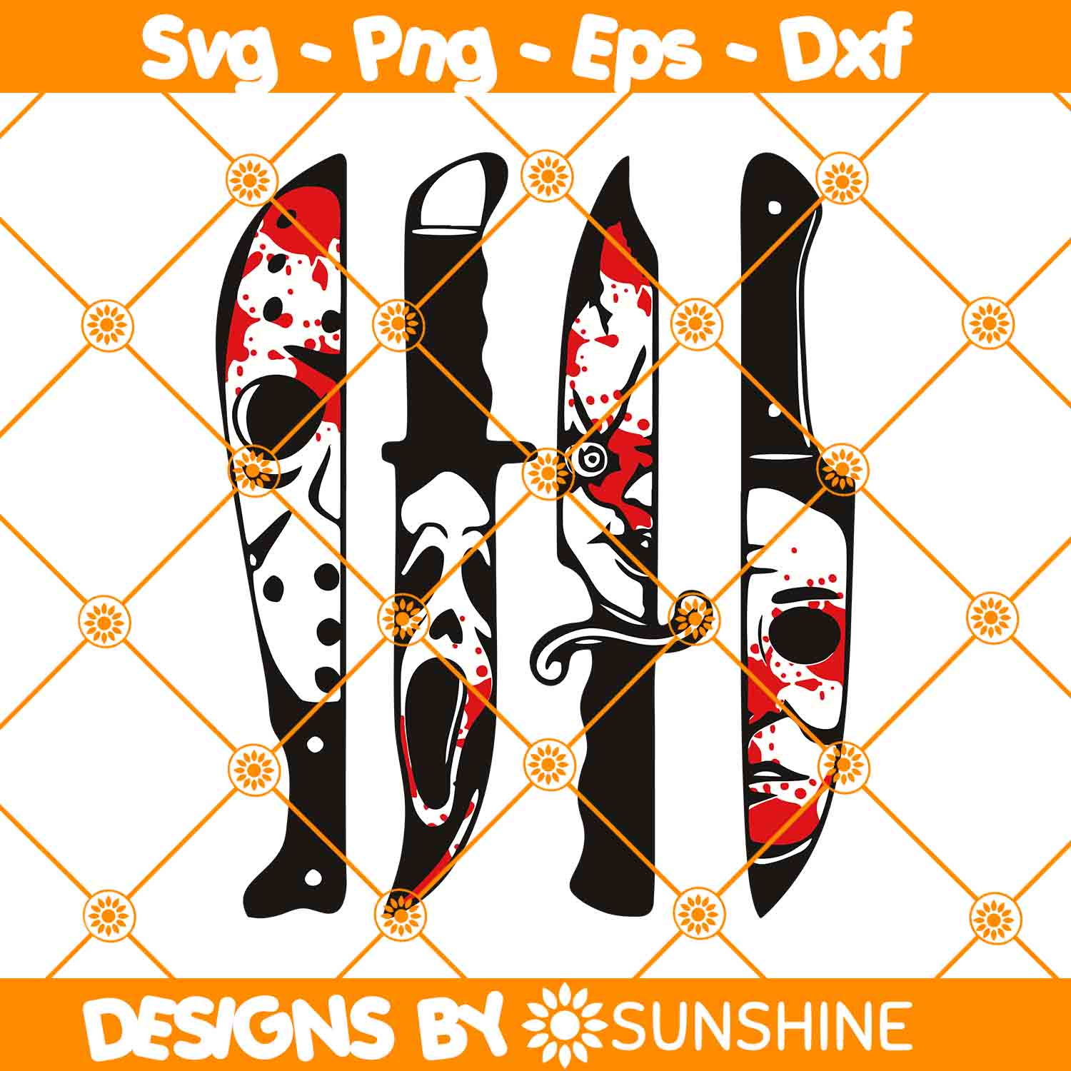 Horror movie characters in knives Bloody svg, Halloween svg, | Inspire ...