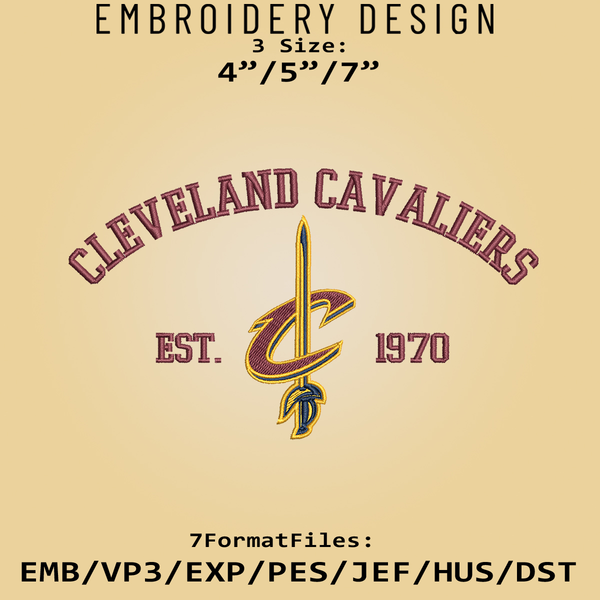 Cleveland Cavaliers Embroidery Designs, NFL Logo Embroidery - Inspire ...