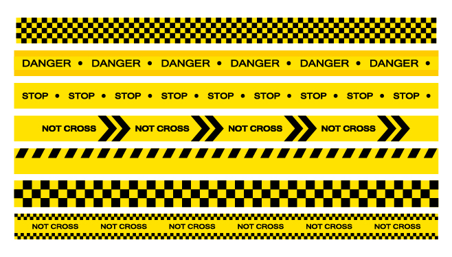 Police warning line set. SVG PNG Clip art. Danger caution st - Inspire ...