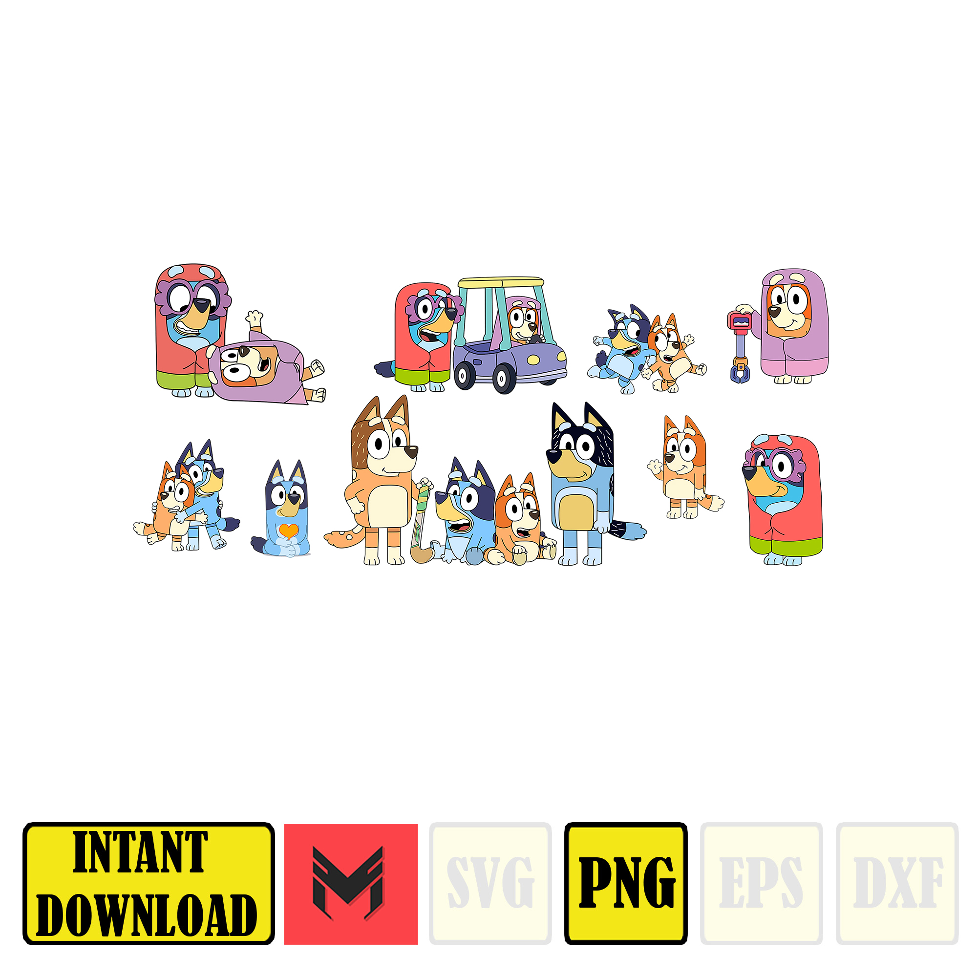Bluey Family PNG, Bluey Family, Bluey Family svg, Bingo Blue - Inspire ...
