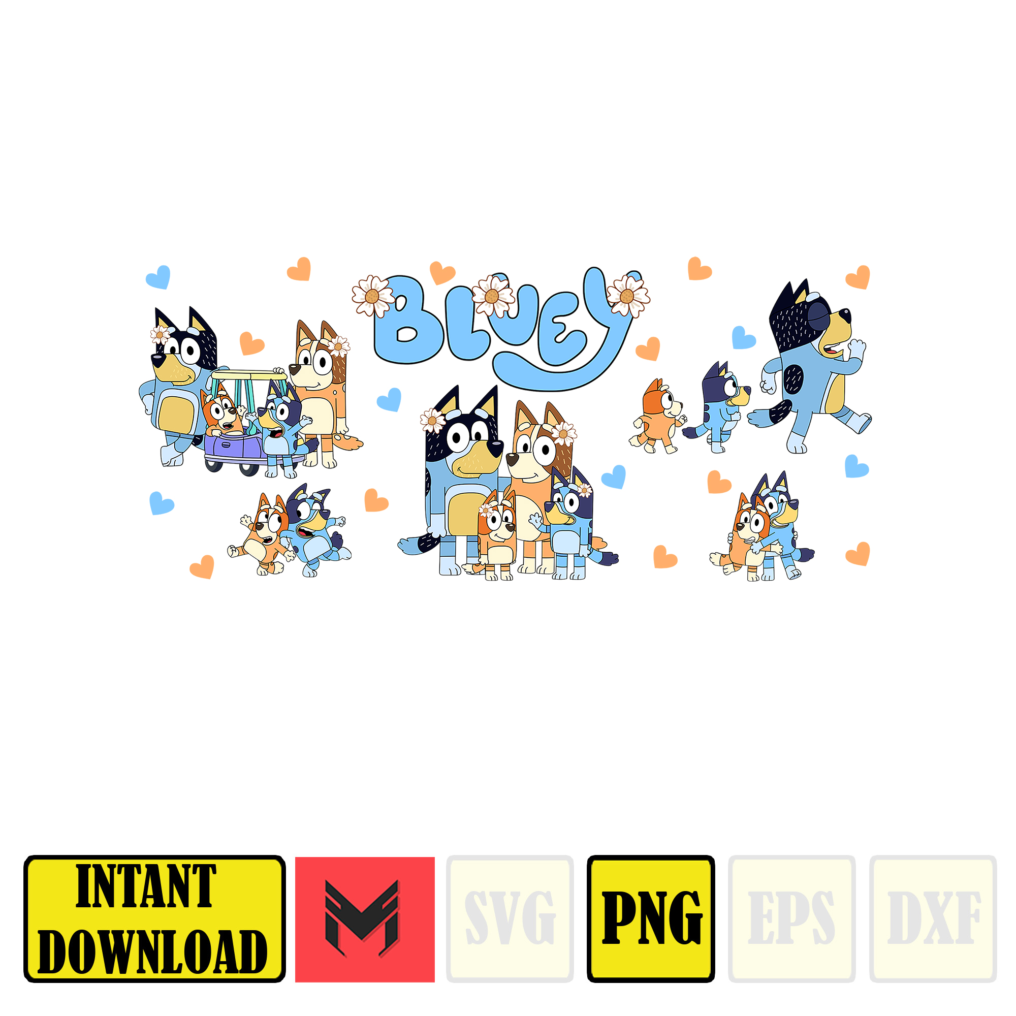 Bluey Family PNG, Bluey Family, Bluey Family svg, Bingo Blue - Inspire ...