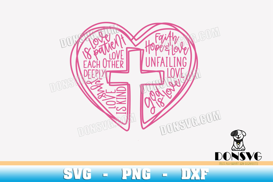 Jesus is Love Cross Heart SVG Cutting File Christian Faith i | Inspire ...