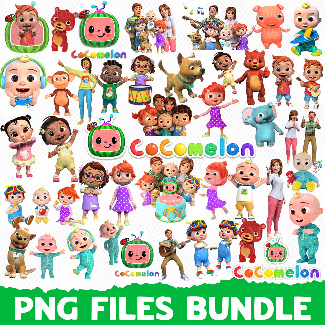 Cartoon Characters Mega Bundle svg, Mega Bundle CoComelon pn | Inspire ...