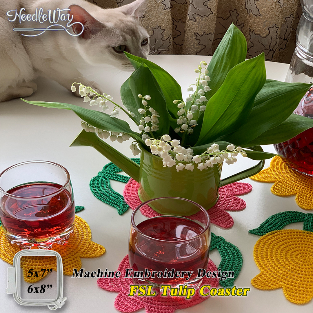 FSL Digital machine embroidery designs Tulip Coaster in 2 si | Inspire ...