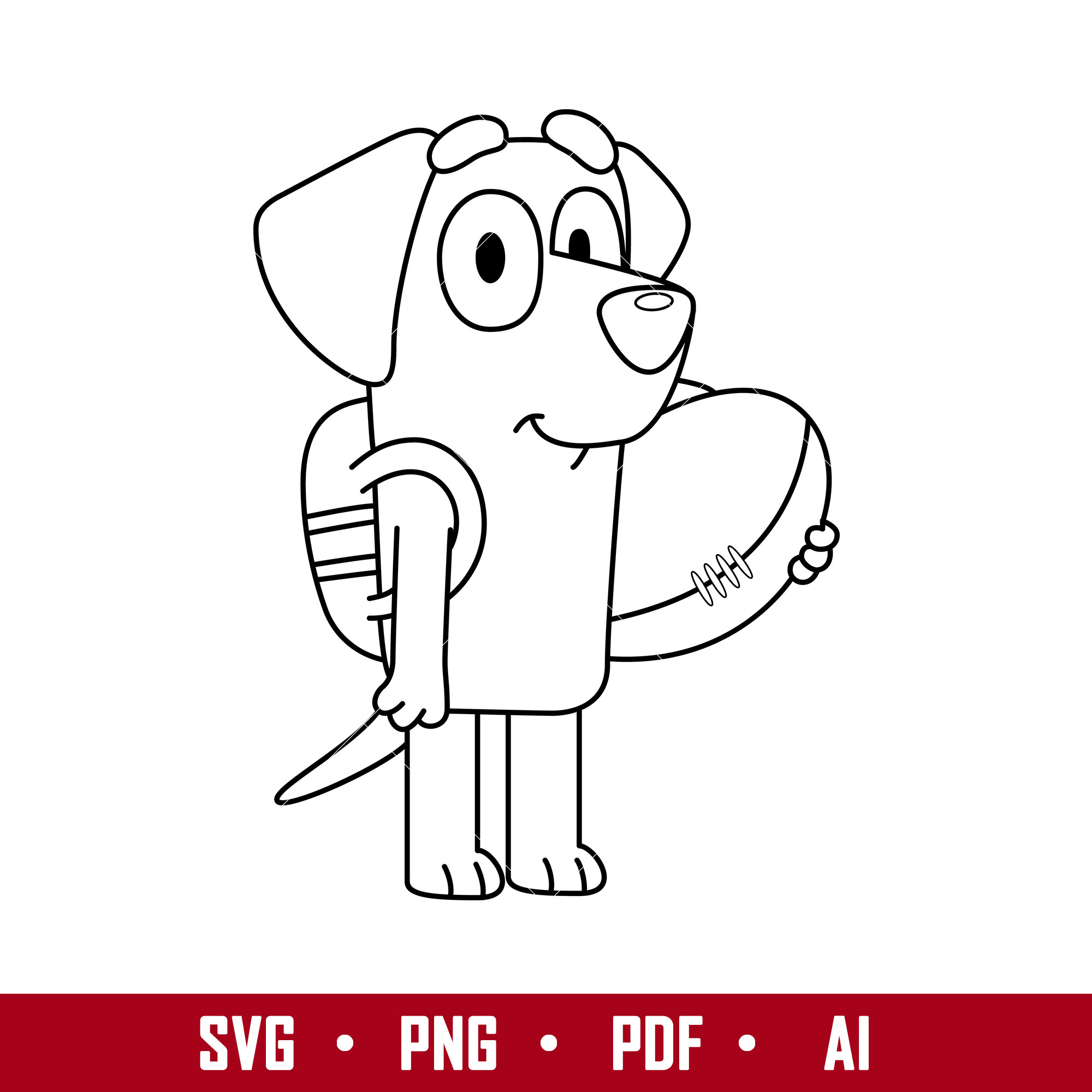 Bluey Lucky Outline Svg, Lucky Dog Svg, Bluey Svg, Cartoon S | Inspire ...