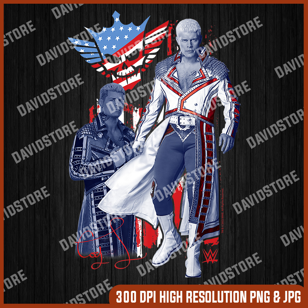 WWE Patriotic Cody Rhodes Full Body Americana Retro Poster P | Inspire ...