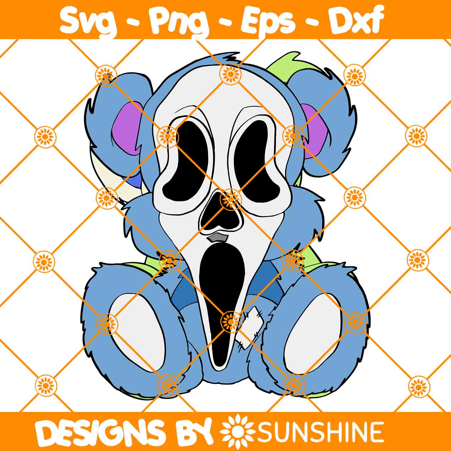 Teddy Bear X Scream Ghostface Svg, Teddy Bear Svg, Scream Gh - Inspire ...