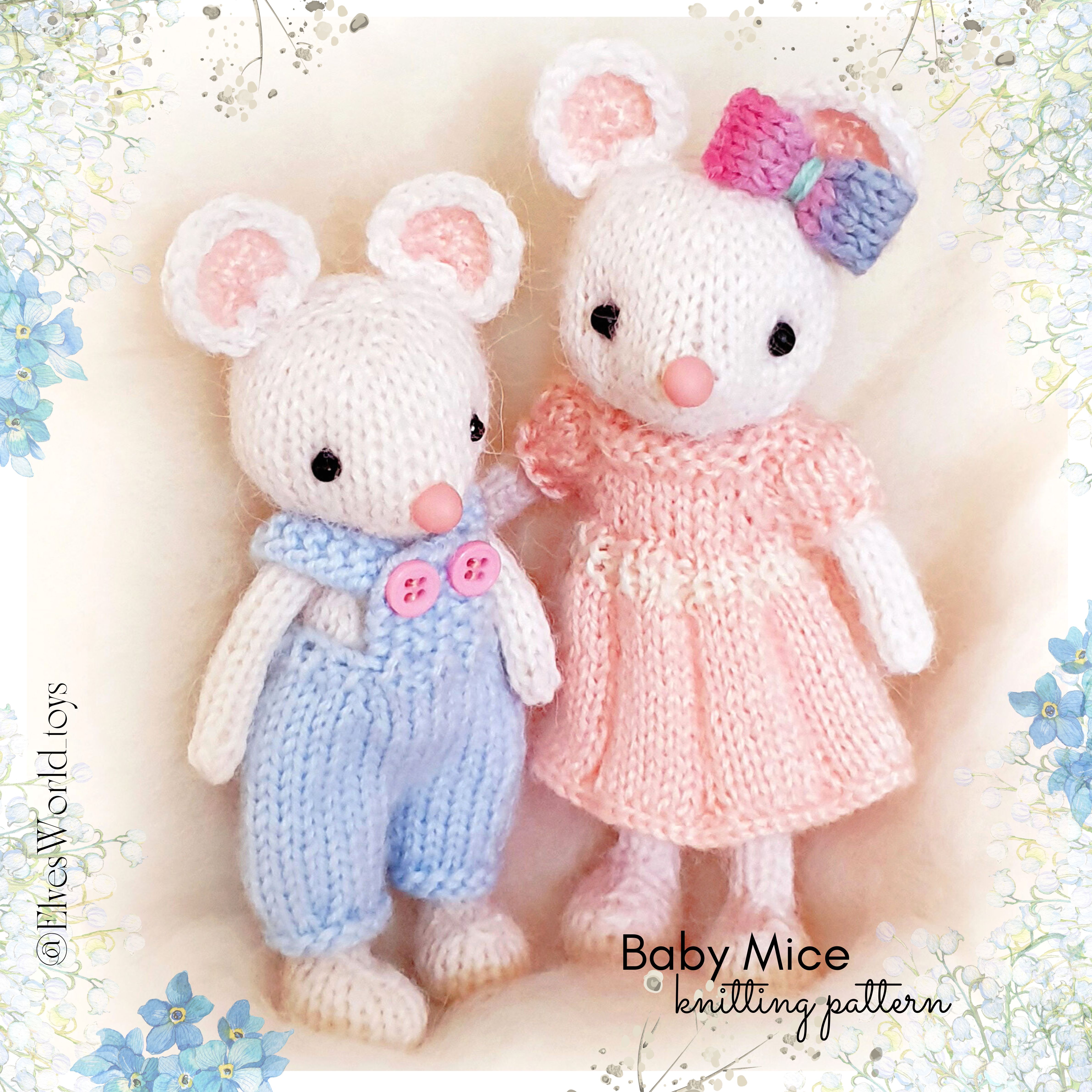 Knitting patterns Baby Mice Amigurumi Two pattern deal | Inspire Uplift