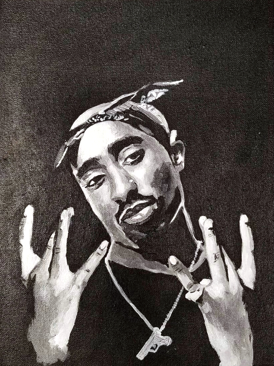 2Pac Original Wall Art, Tupac Shakur Original Painting, Port - Inspire ...