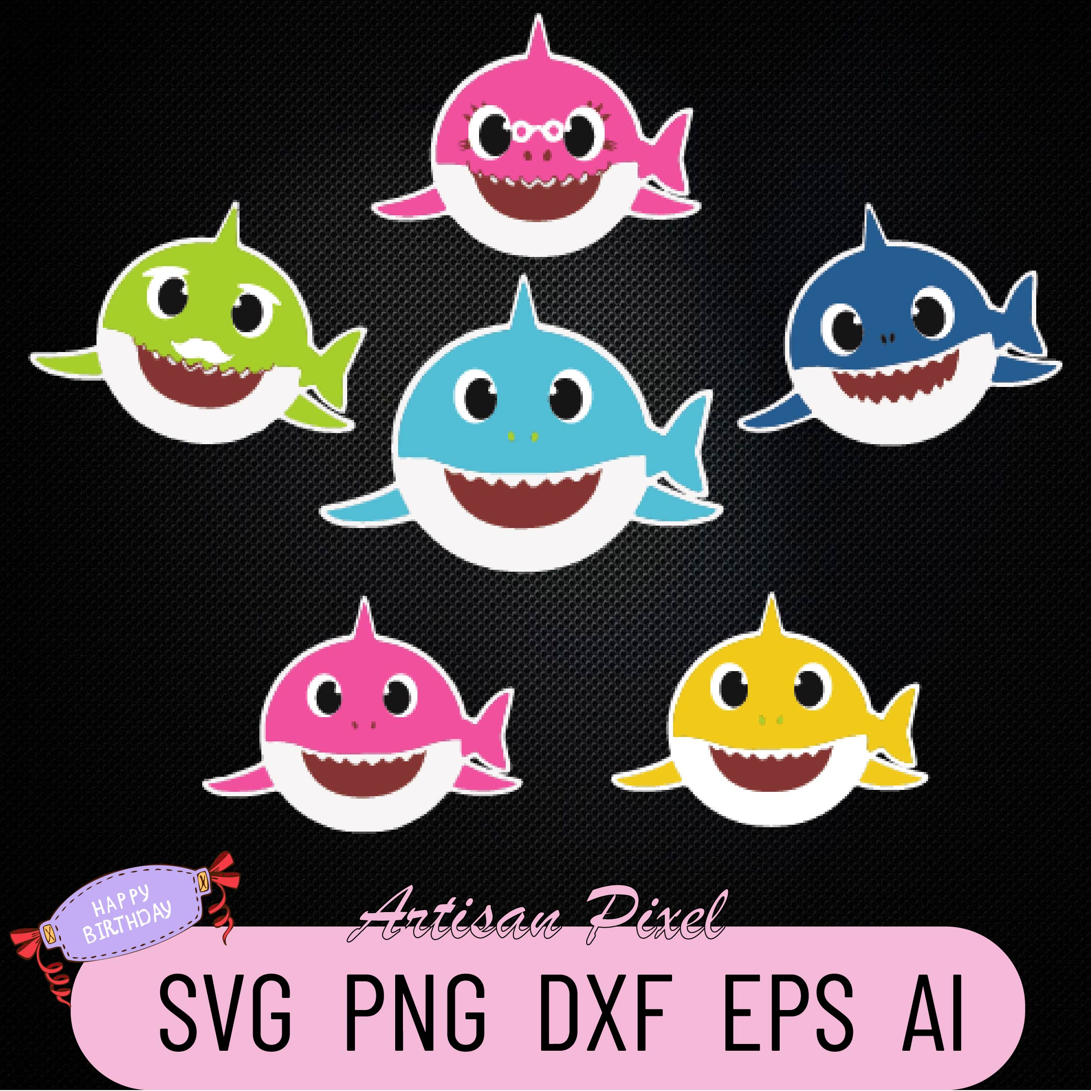 Family Shark Bundle SVG, Family Matching Shirts Svg, Birthda - Inspire ...