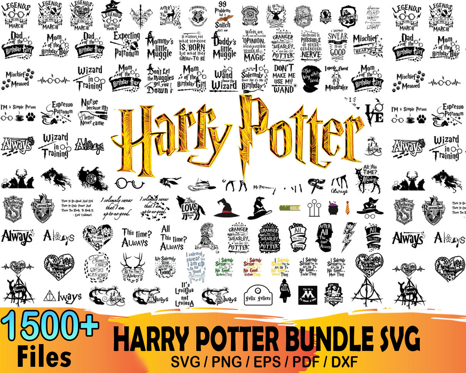 1500 Harry Potter Bundle Svg, Harry Potter Svg, Hogwarts Svg | Inspire ...
