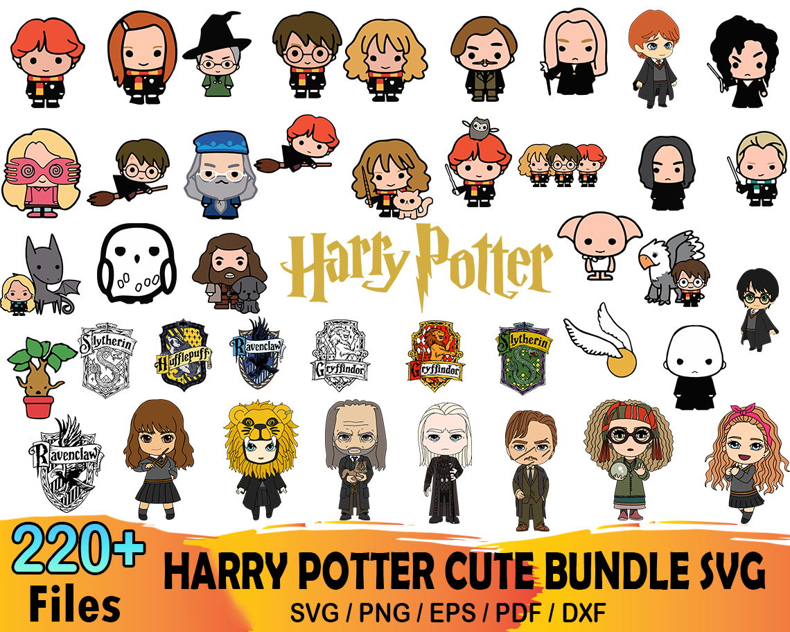 220 Harry Potter Cute Bundle Svg, Harry Potter Clipart | Inspire Uplift
