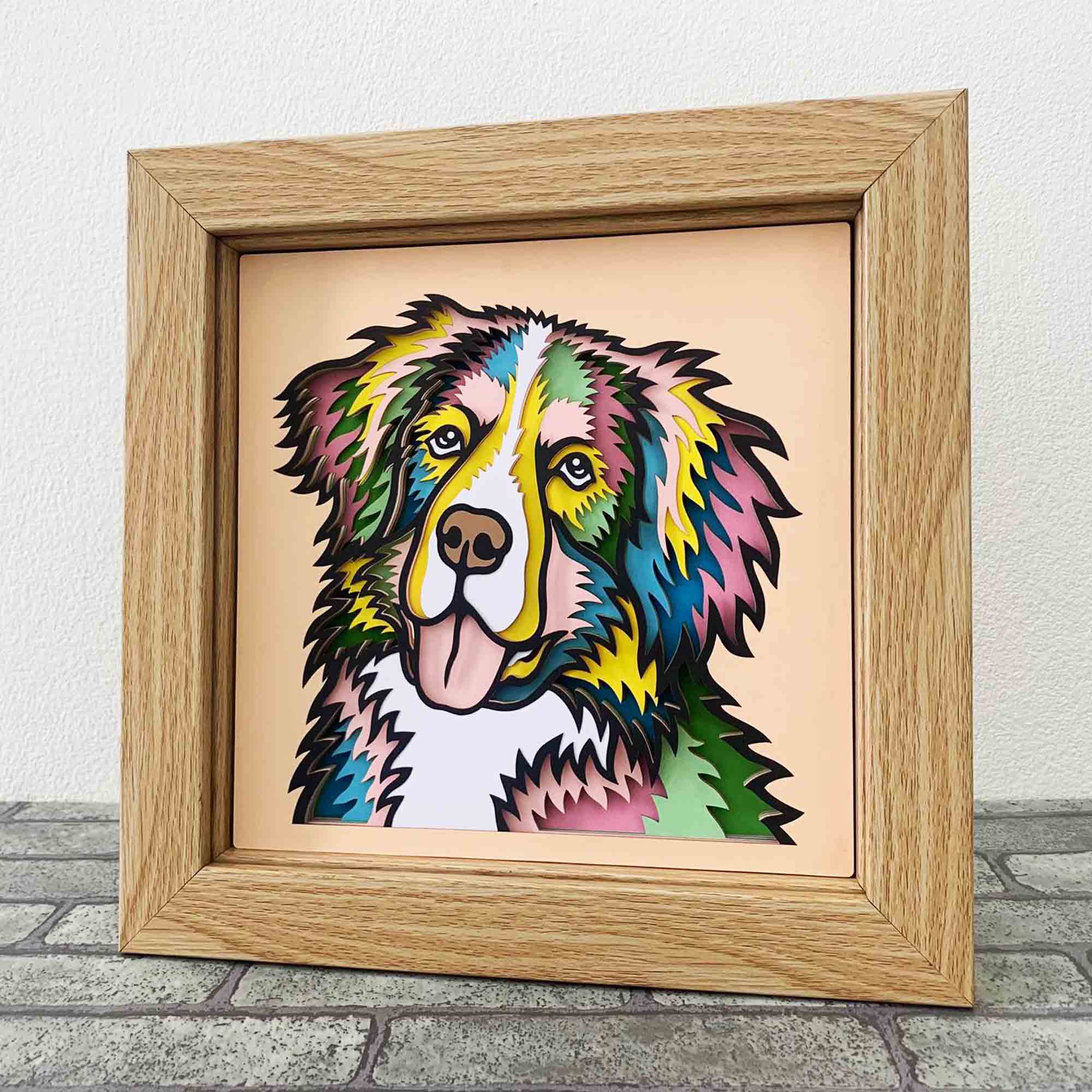 Dog 3D Layered SVG For Cardstock/ Colorful Bernese Mountain | Inspire ...