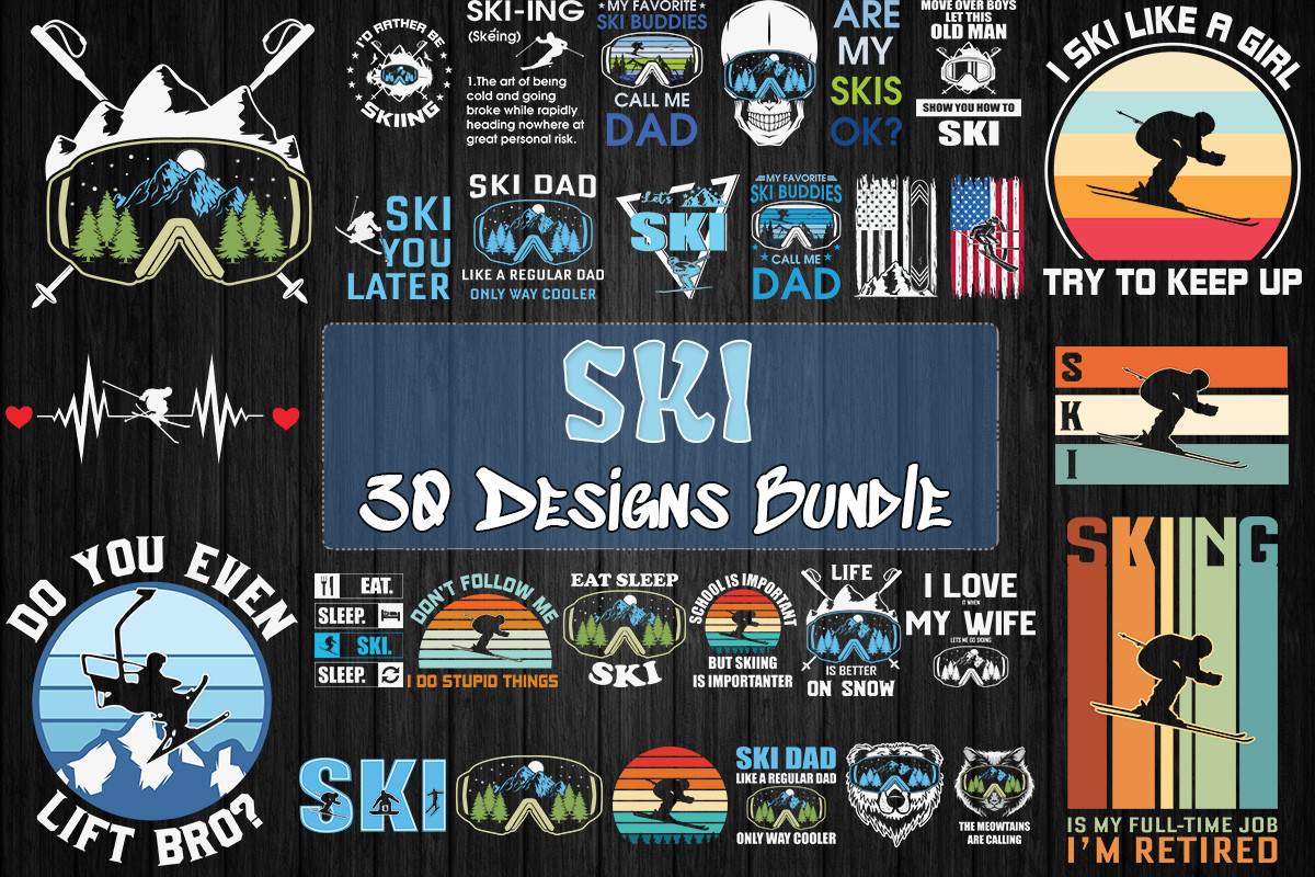 30 Designs Ski Bundle Svg, Ski Svg, Ski Design, Ski Vector | Inspire Uplift
