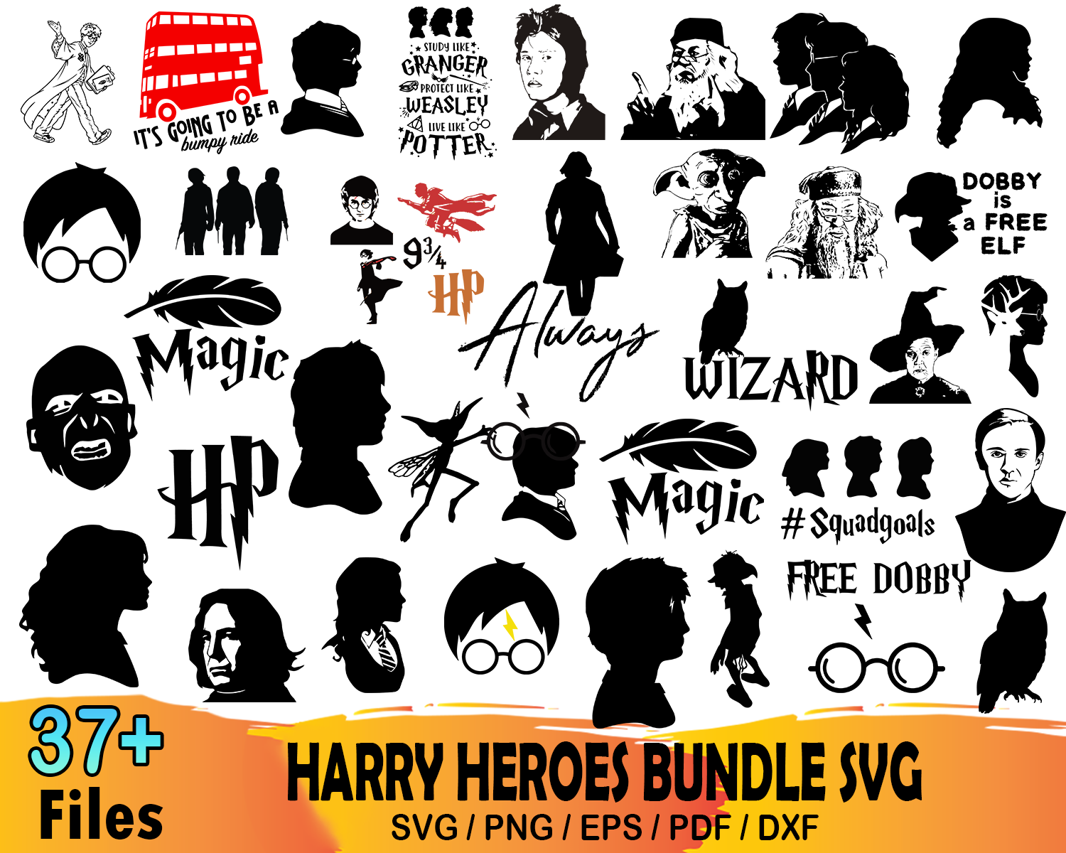 37 Harry Heroes Bundle Svg, Harry Potter Svg, Dumbledore Svg | Inspire ...