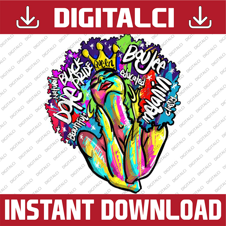 Black Queen Retro Afro Words Melanin Unapologetically Dope B - Inspire ...