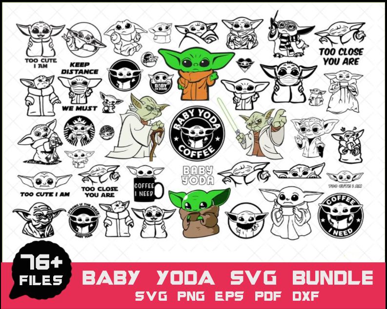 76 Files Grogu Baby Yoda Star Wars SVG Bundle Files for Cric | Inspire ...