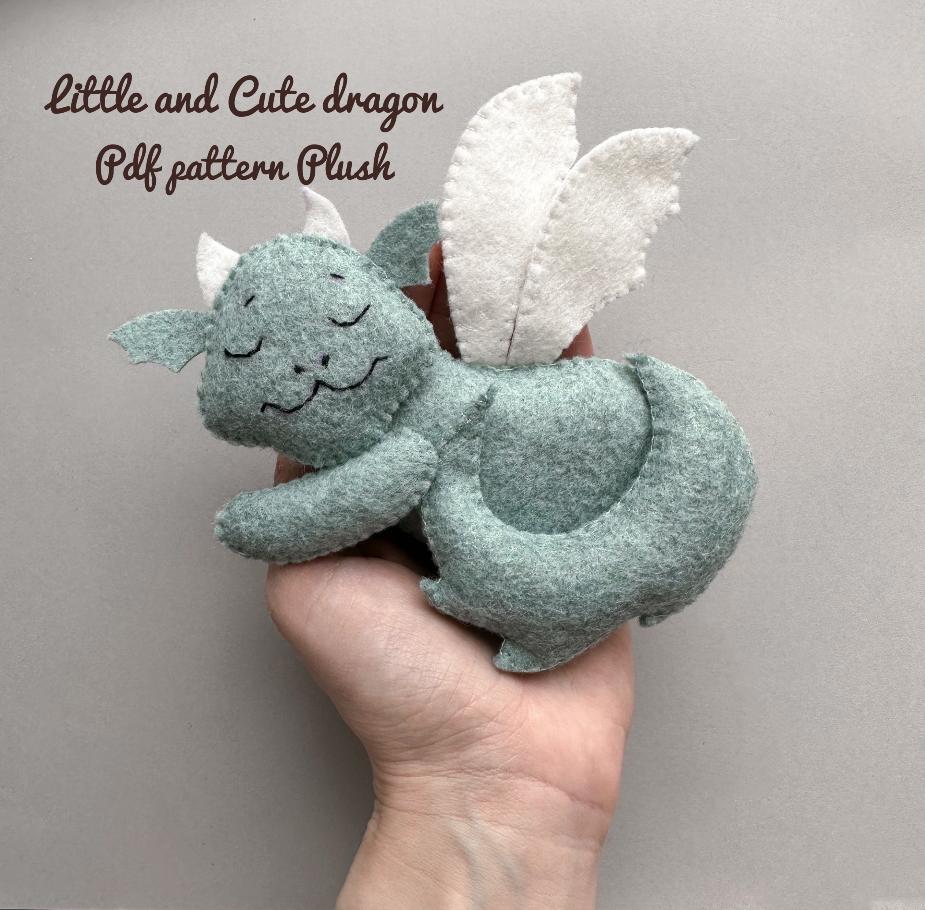 Dragon plush pdf felt pattern kawaii plushie dragon ornament | Inspire ...