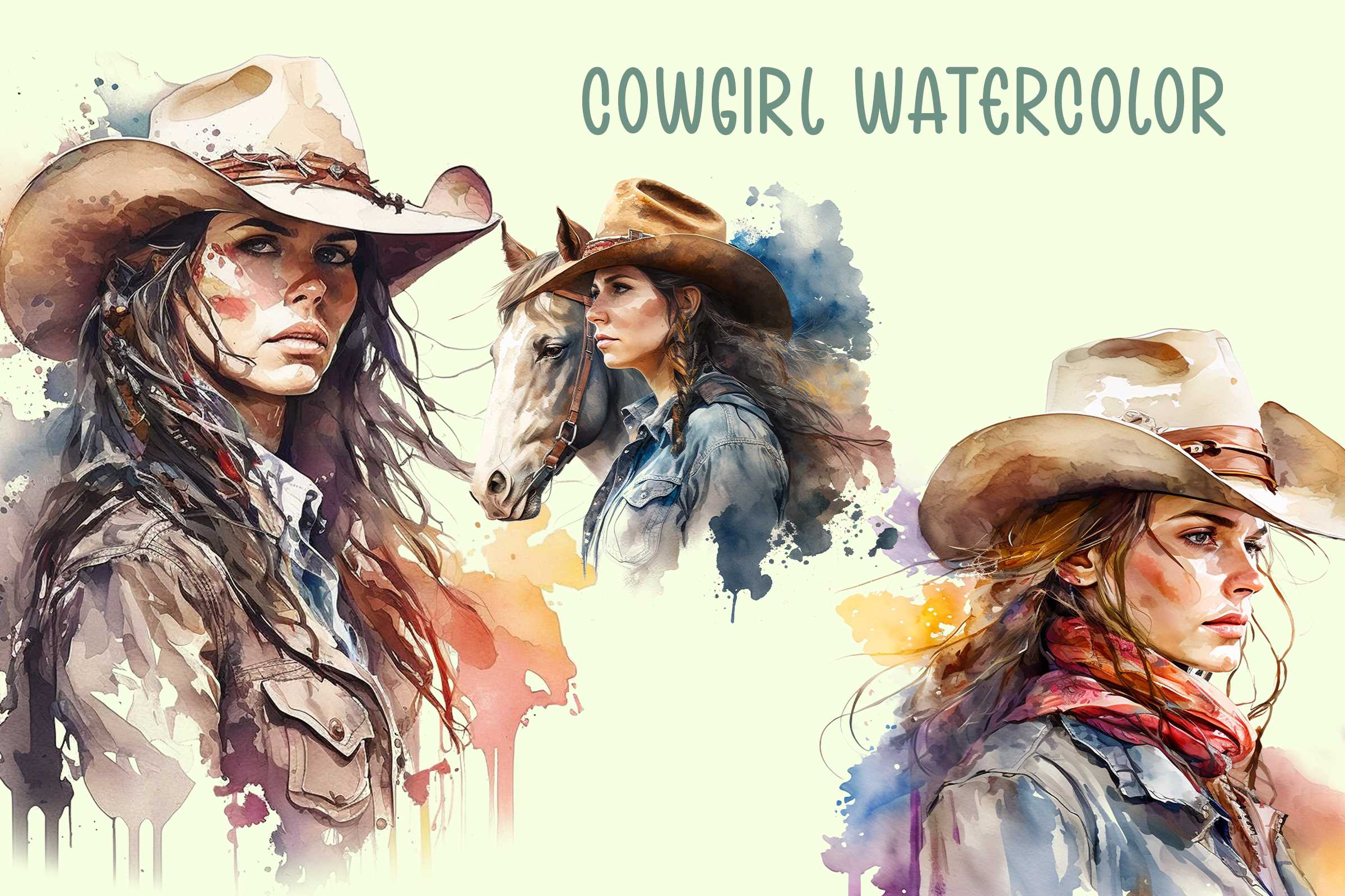 Cowgirl Watercolor - Inspire Uplift