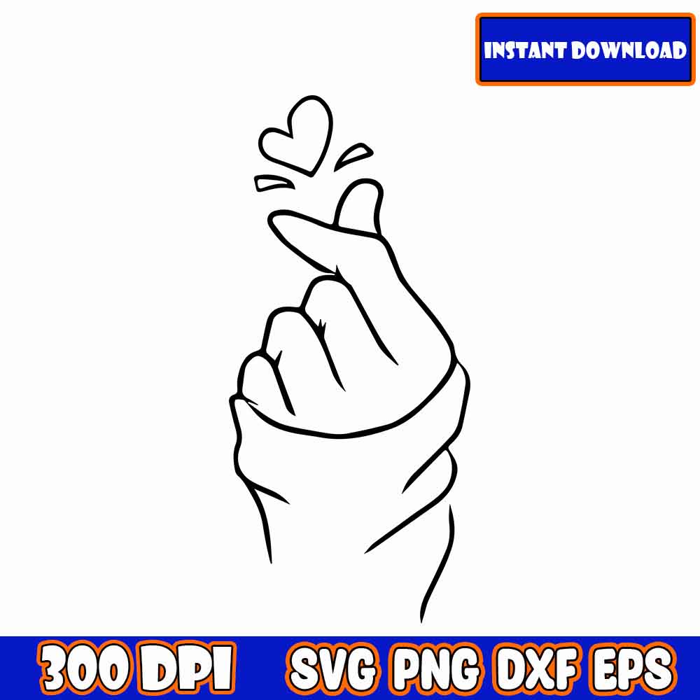 BTS Svg, BTS Love Svg, Finger Heart Svg, Valentine's Day Svg | Inspire ...