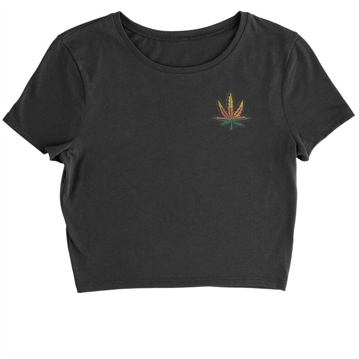 Embroidered Rasta Pot Leaf Patch (Pocket Print) Cropped T-Sh | Inspire ...