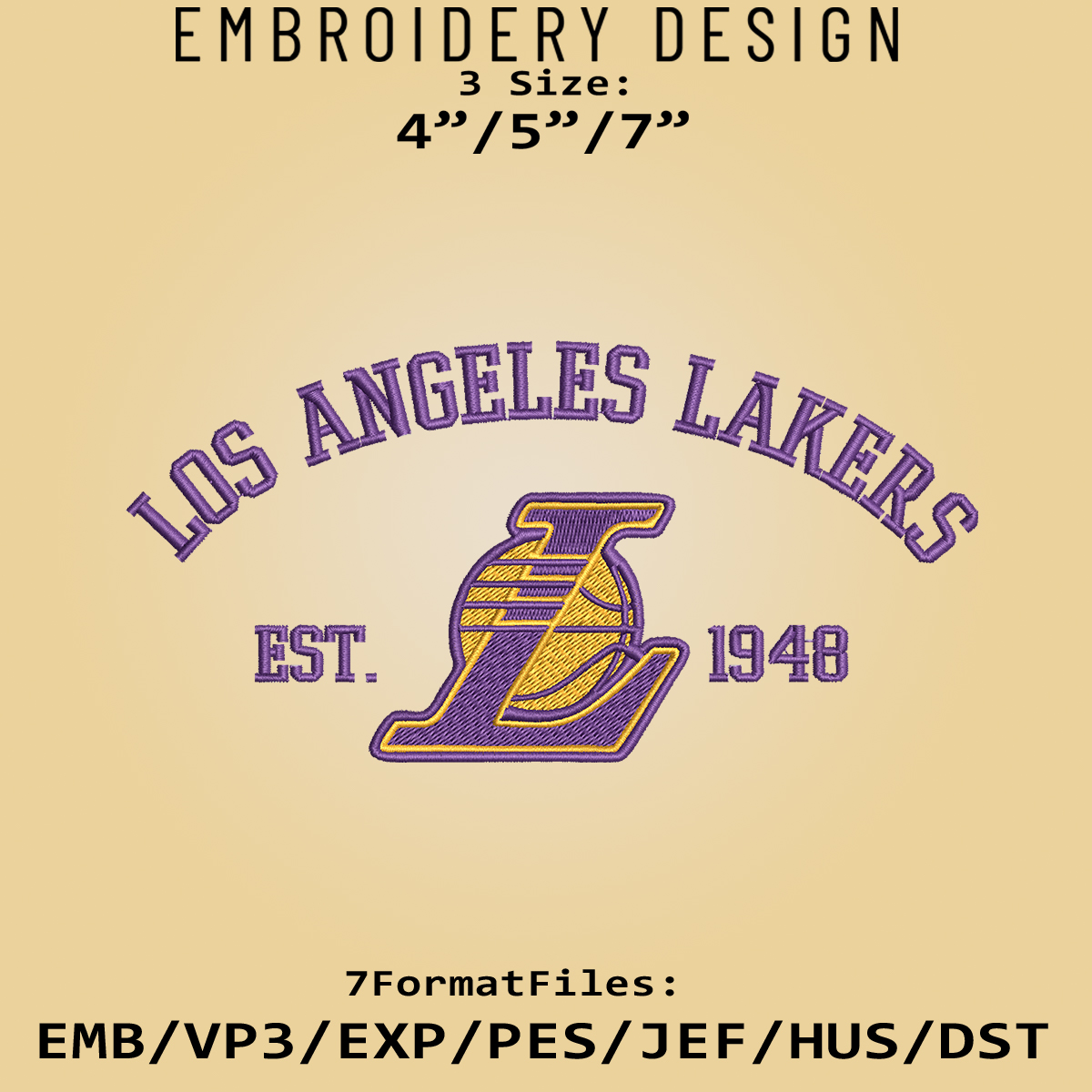 Los Angeles Lakers Embroidery Designs, NBA Logo Embroidery F - Inspire ...