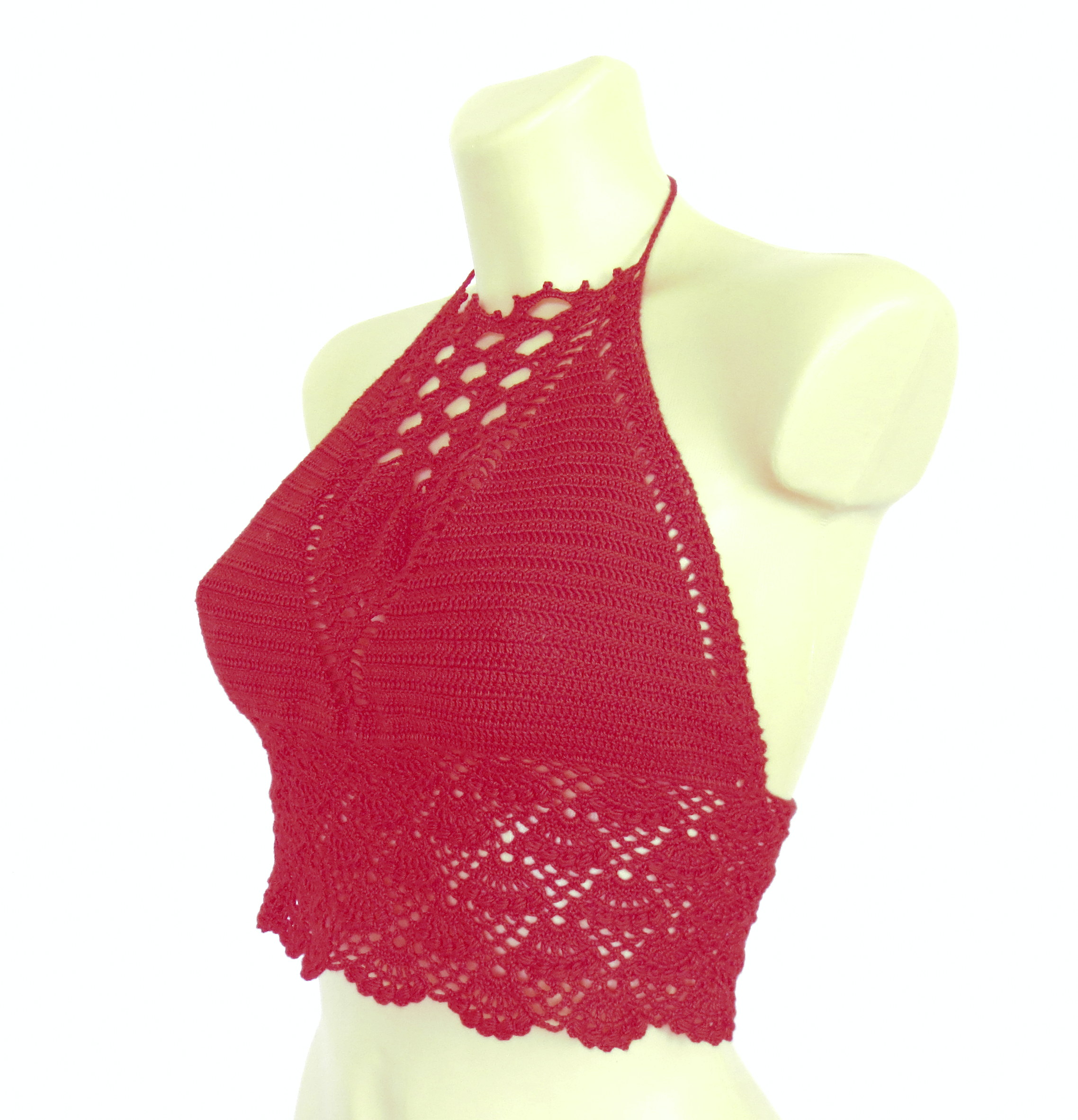 Irish Lace Top Crochet Swimsuit Bikini Top with Flowers and | Inspire ...