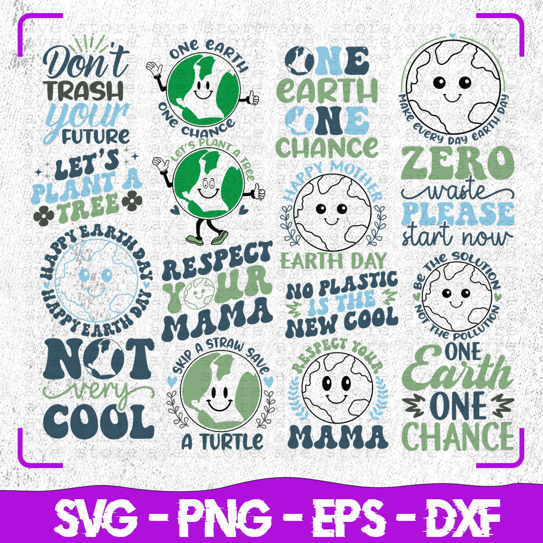 Retro Earth Day SVG Bundle, Earth Day SVG, Cricut, Svg Files | Inspire ...