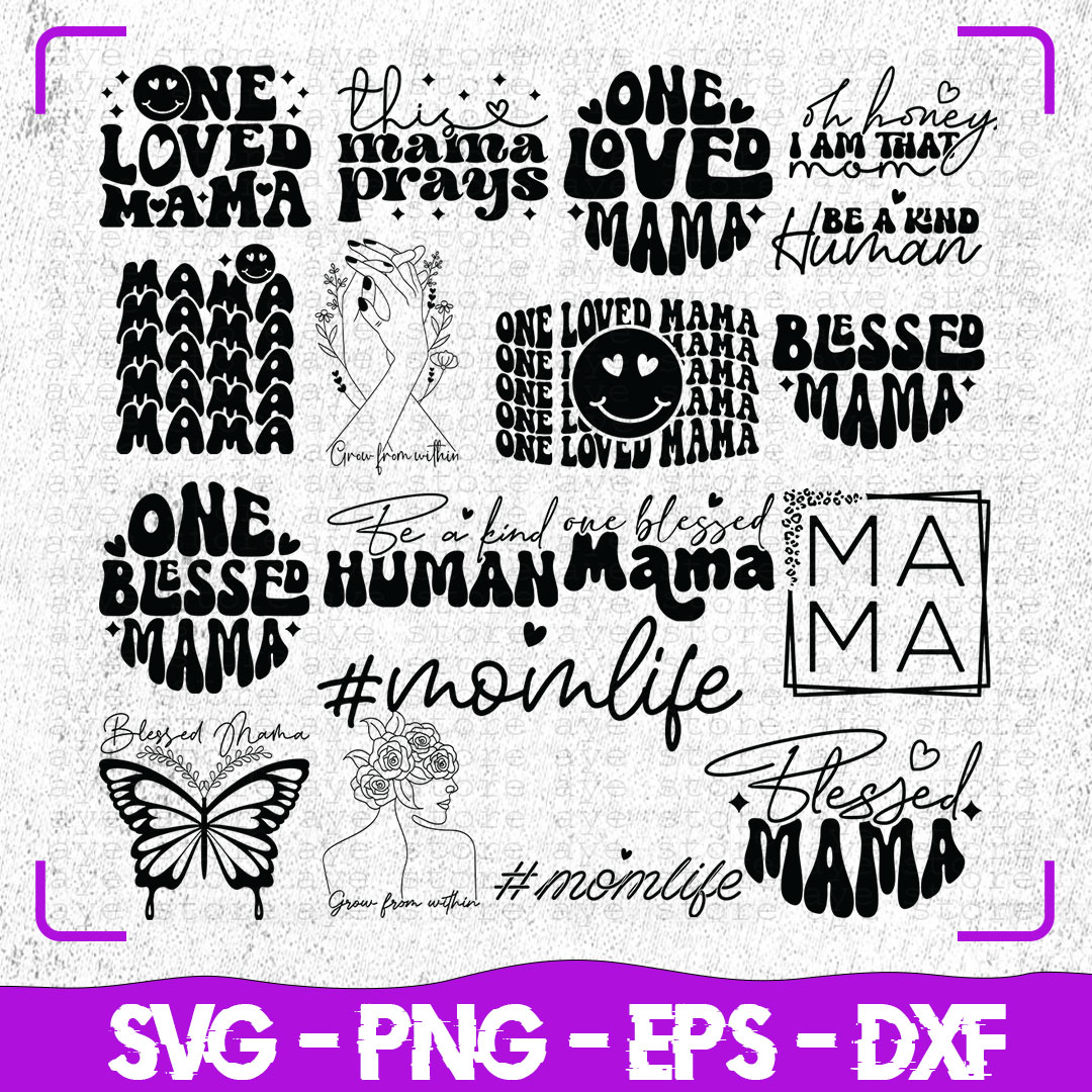 Retro MOM SVG, MAMA SVG Bundle, Mother's Day Bundle svg, Cri | Inspire ...