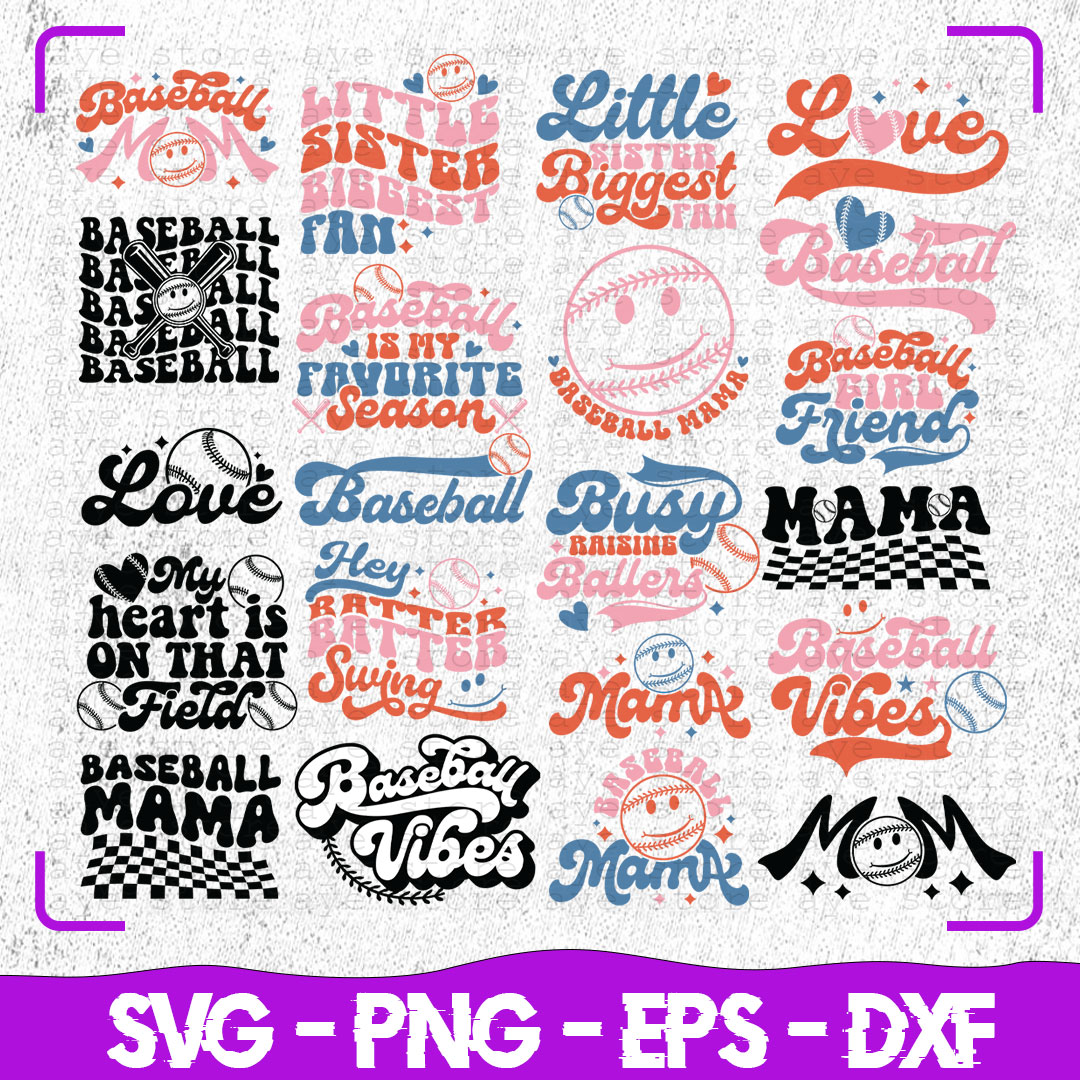 Retro Baseball SVG Bundle, Baseball Mama SVG, Cricut, Svg Fi - Inspire ...