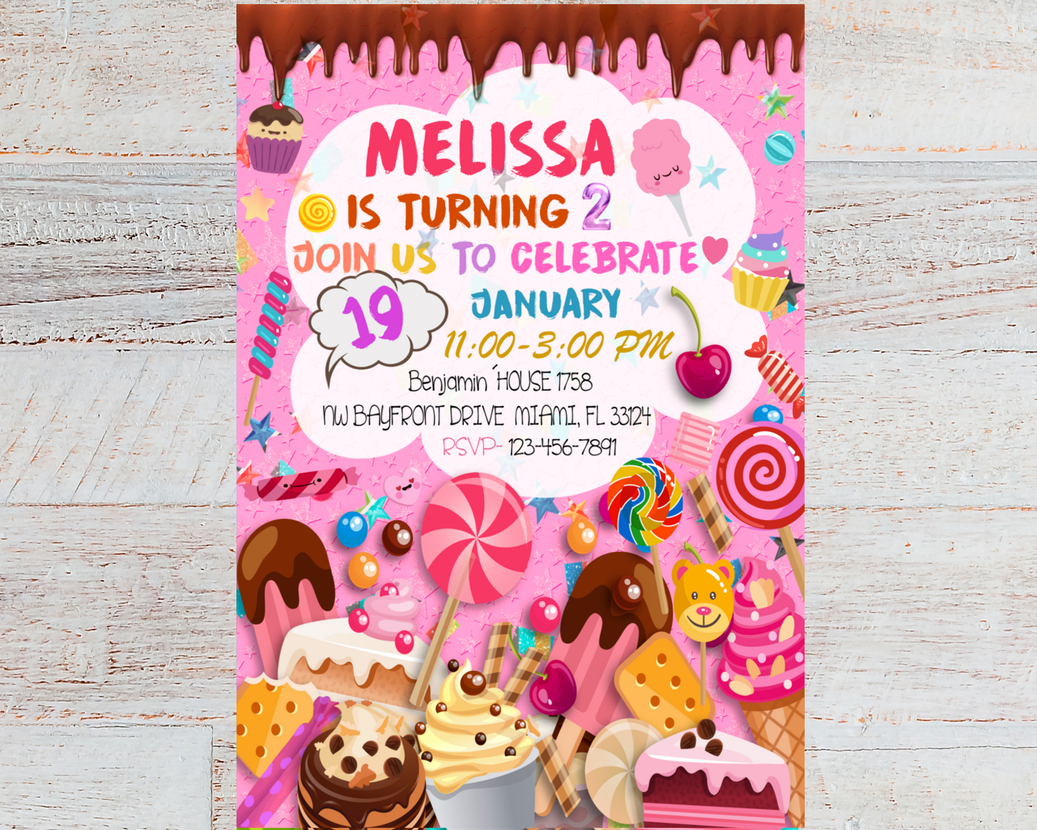 Candy Invitation, Sweet Candy Birthday Invitation | Inspire Uplift