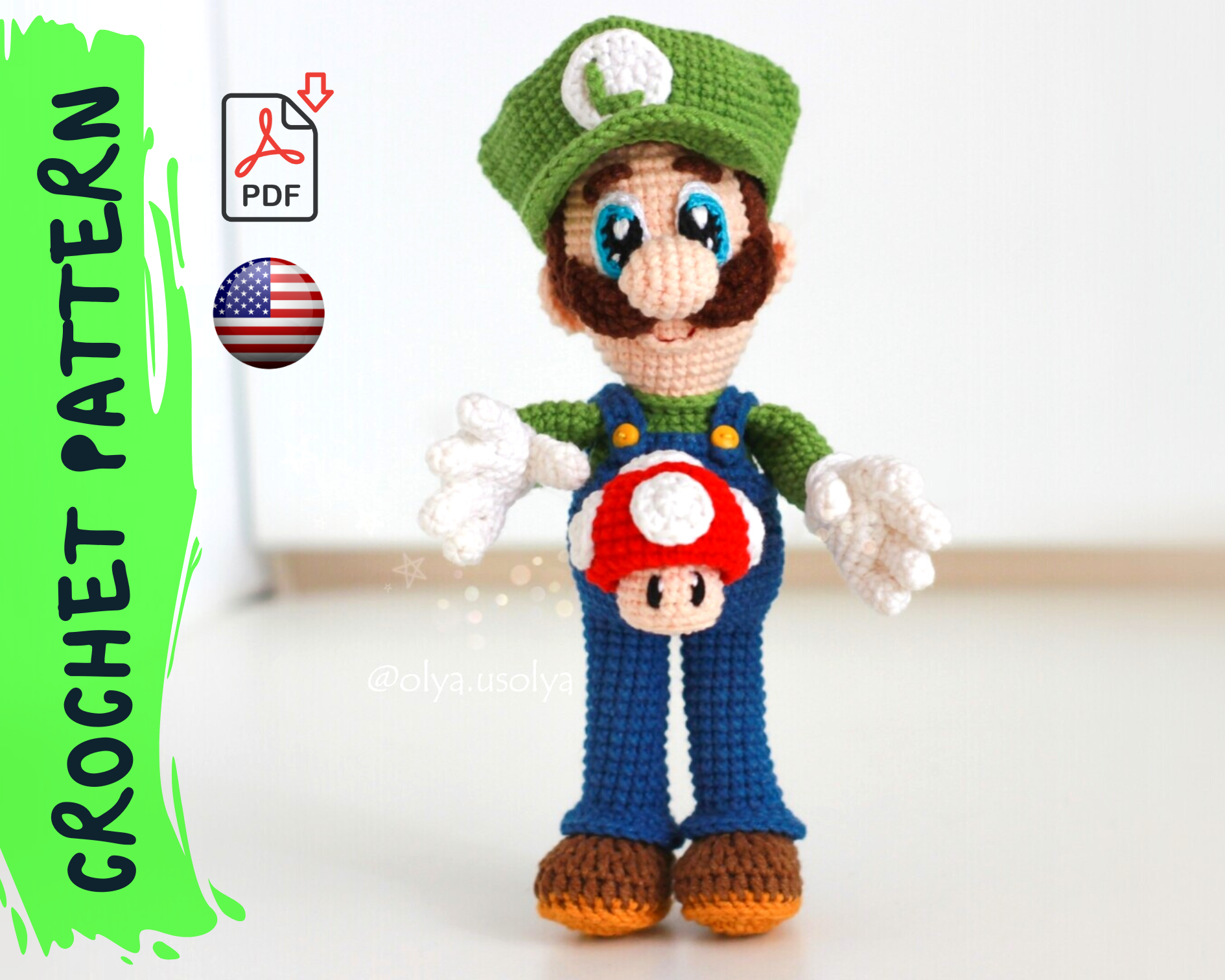 Crochet Pattern | Plumber Man's Brother | PDF | ENGLISH | | Inspire Uplift