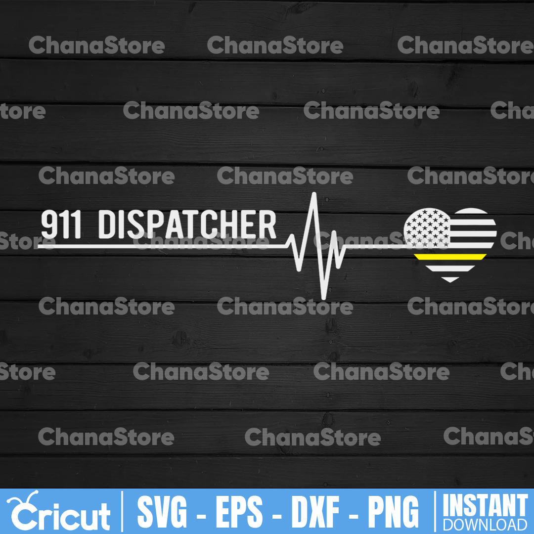 911 Dispatcher Heart Beat SVG, America heart flag svg png pd | Inspire ...