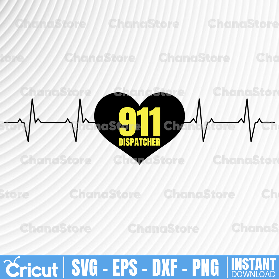 911 Dispatcher Heart Beat SVG, heart svg png pdf cutting fil | Inspire ...