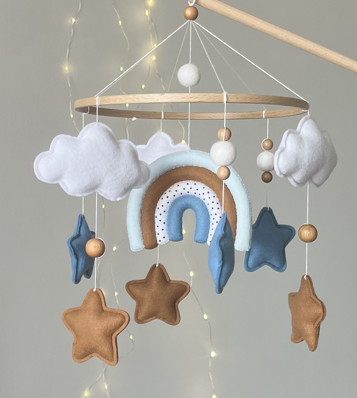 Rainbow star baby mobile Crib mobile Nursery decor - Inspire Uplift
