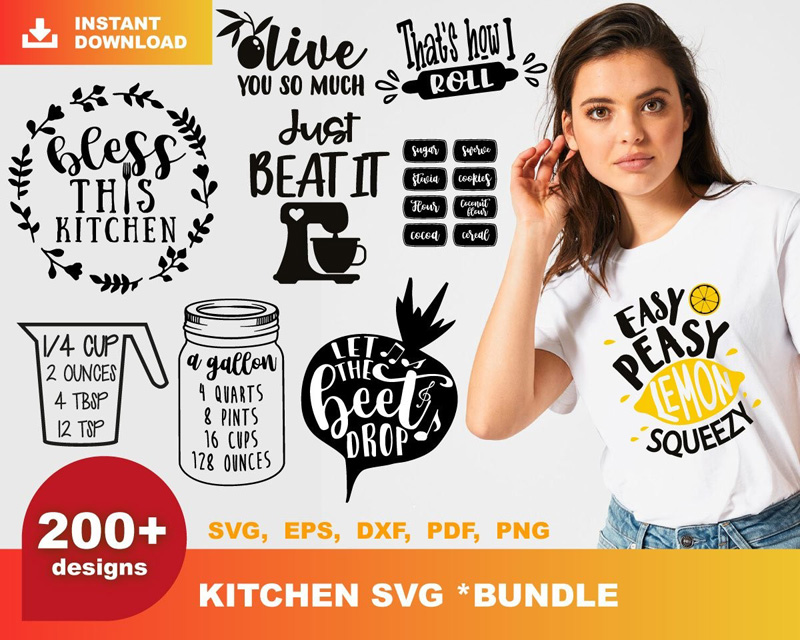 200 Kitchen Bundle Svg, Trending Svg, Kitchen Svg | Inspire Uplift