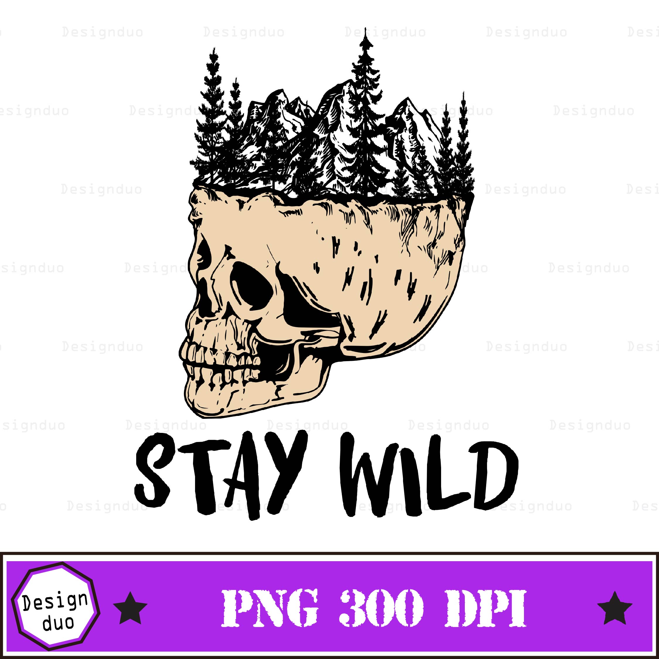 Skull Forest Stay Wild PNG, Stay wild png, Roam free png, De - Inspire ...