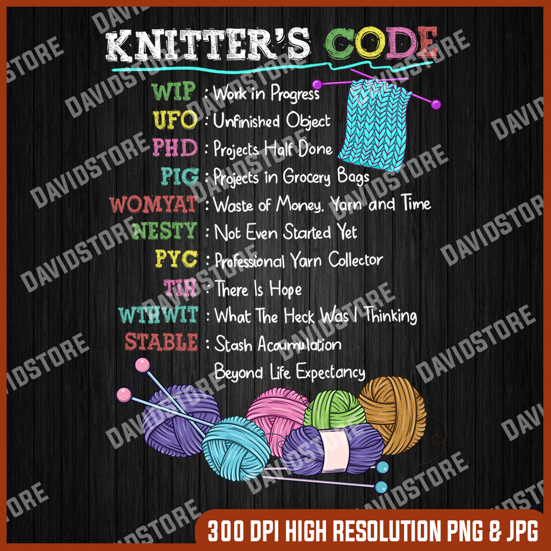 Knitters Code Yarn Funny Knitting Mothers Day png, Knitters | Inspire ...