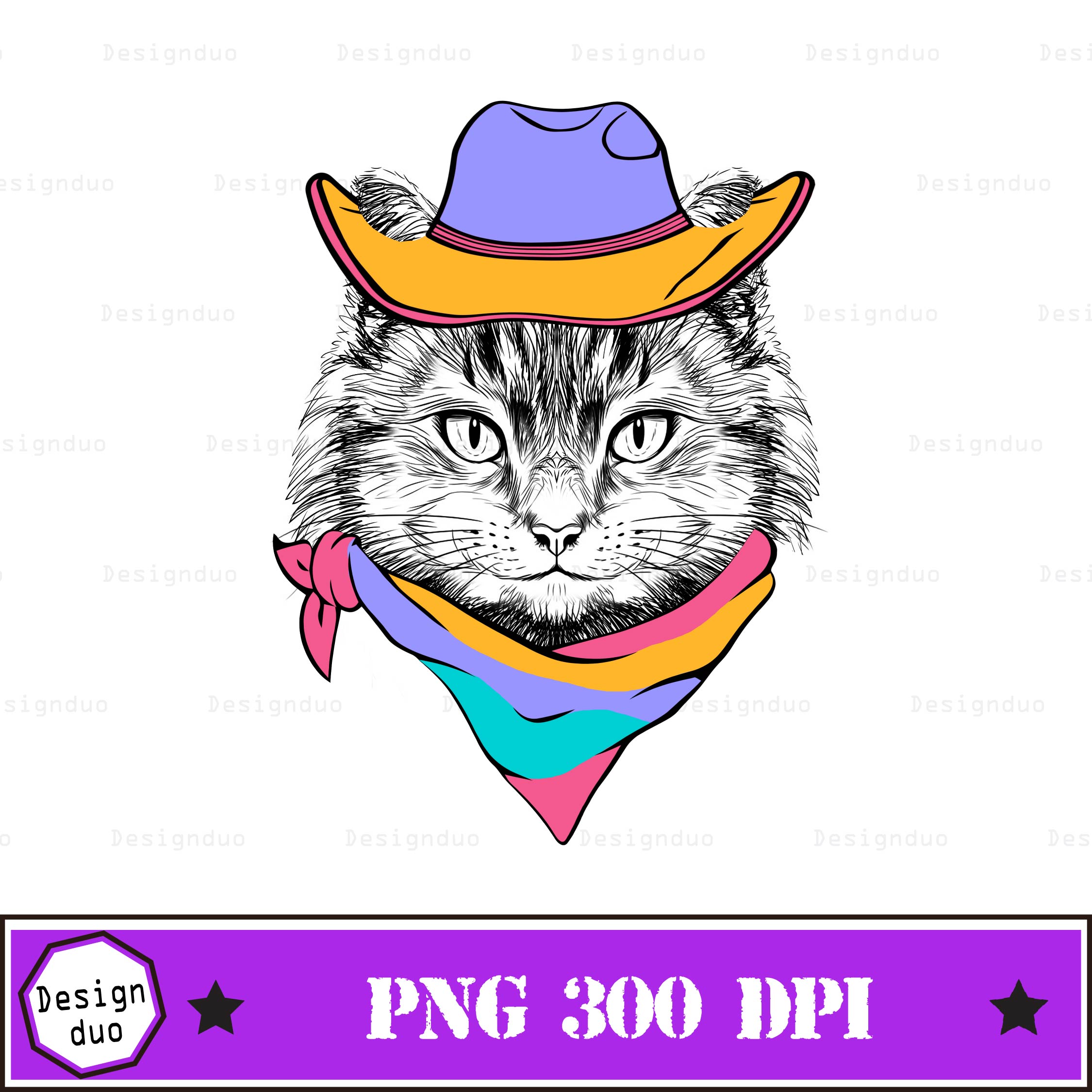90s Cat Cowboy Sublimation | Inspire Uplift