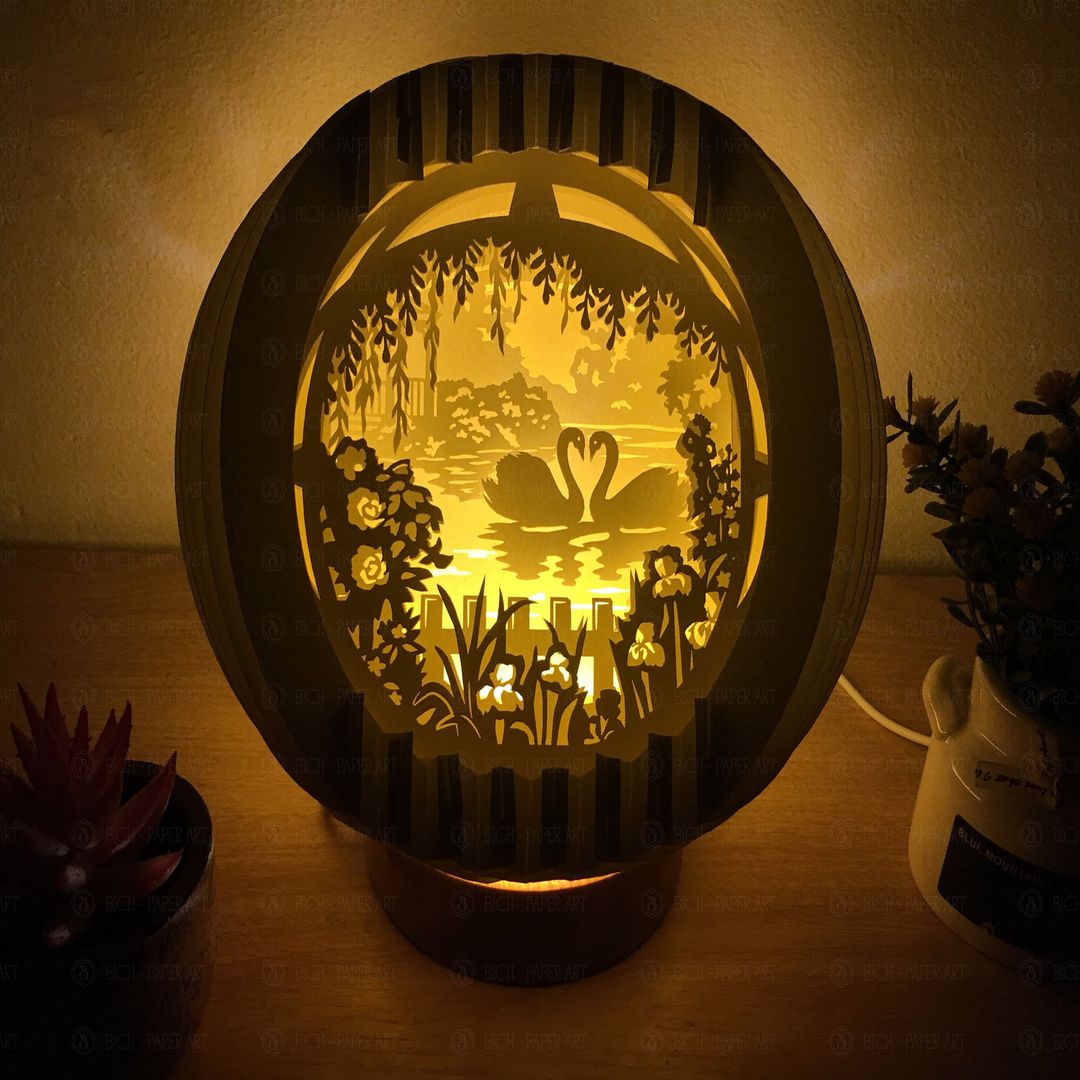 Swan Sphere Pop Up, Paper Cutting Template, 3D Pop-up Card, - Inspire ...