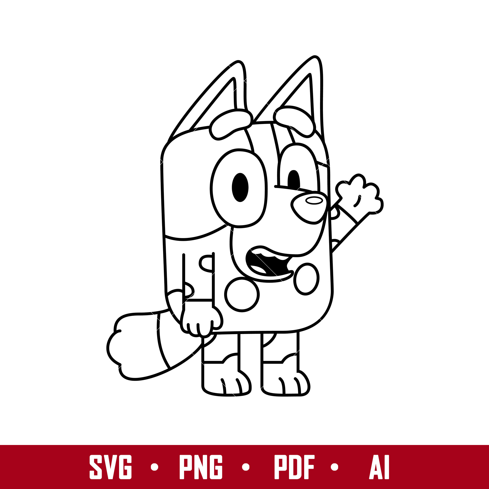 Bluey Muffin Outline Svg, Muffin Dog Svg, Bluey Svg, Cartoon - Inspire ...