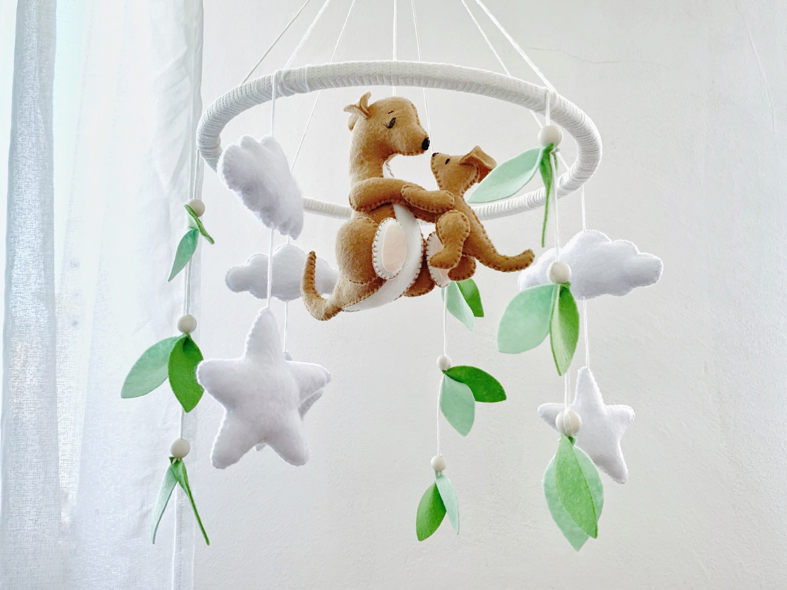 Kangaroo baby crib mobile Australian animals baby nursery - Inspire Uplift