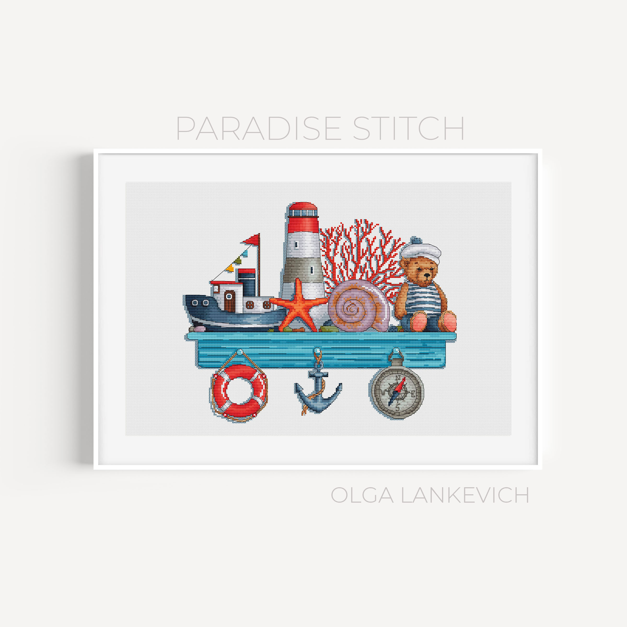 Sailor cross stitch pattern PDF and Saga | Inspire Uplift