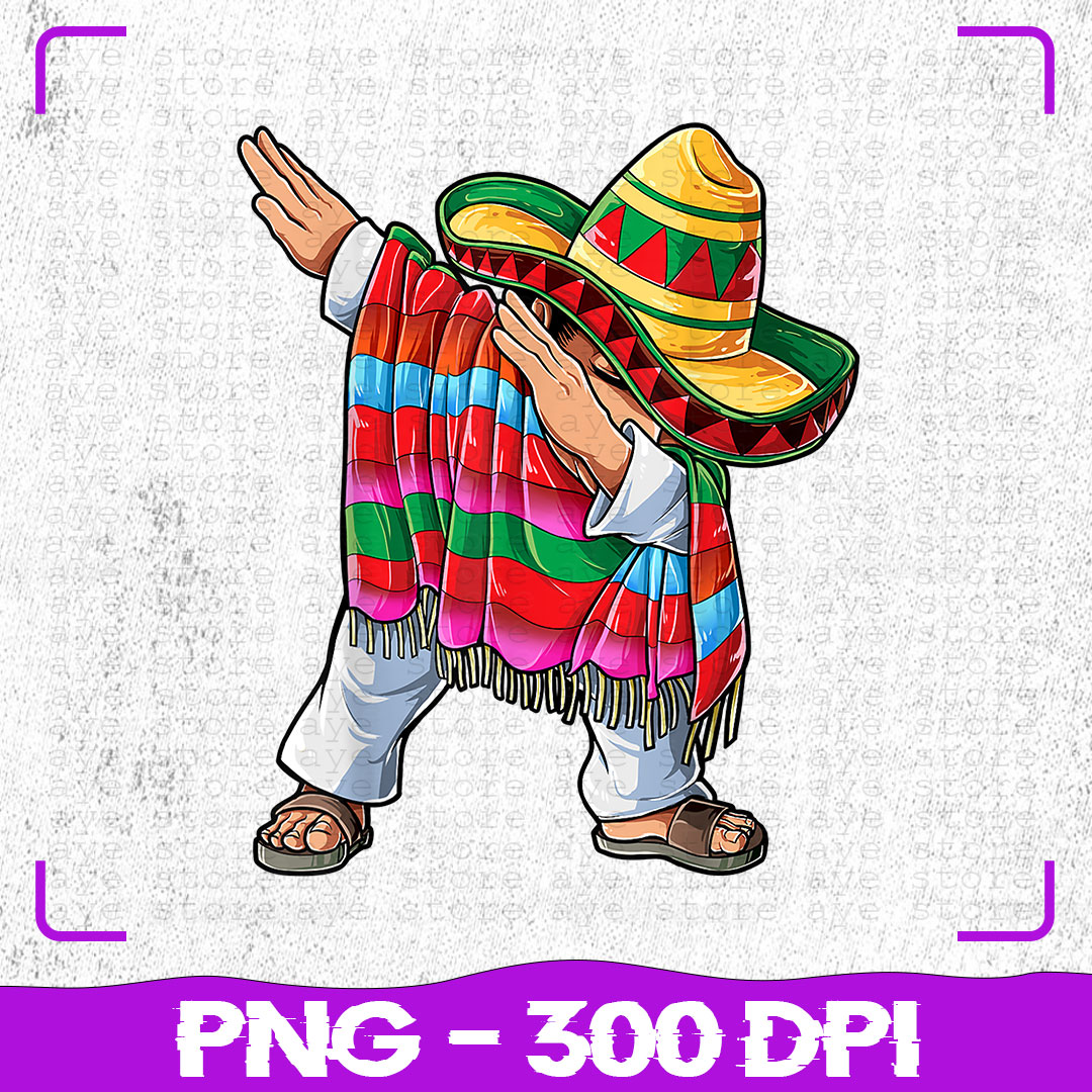 Dabbing Mexican Poncho PNG, Cinco de Mayo PNG, Sublimation, | Inspire ...