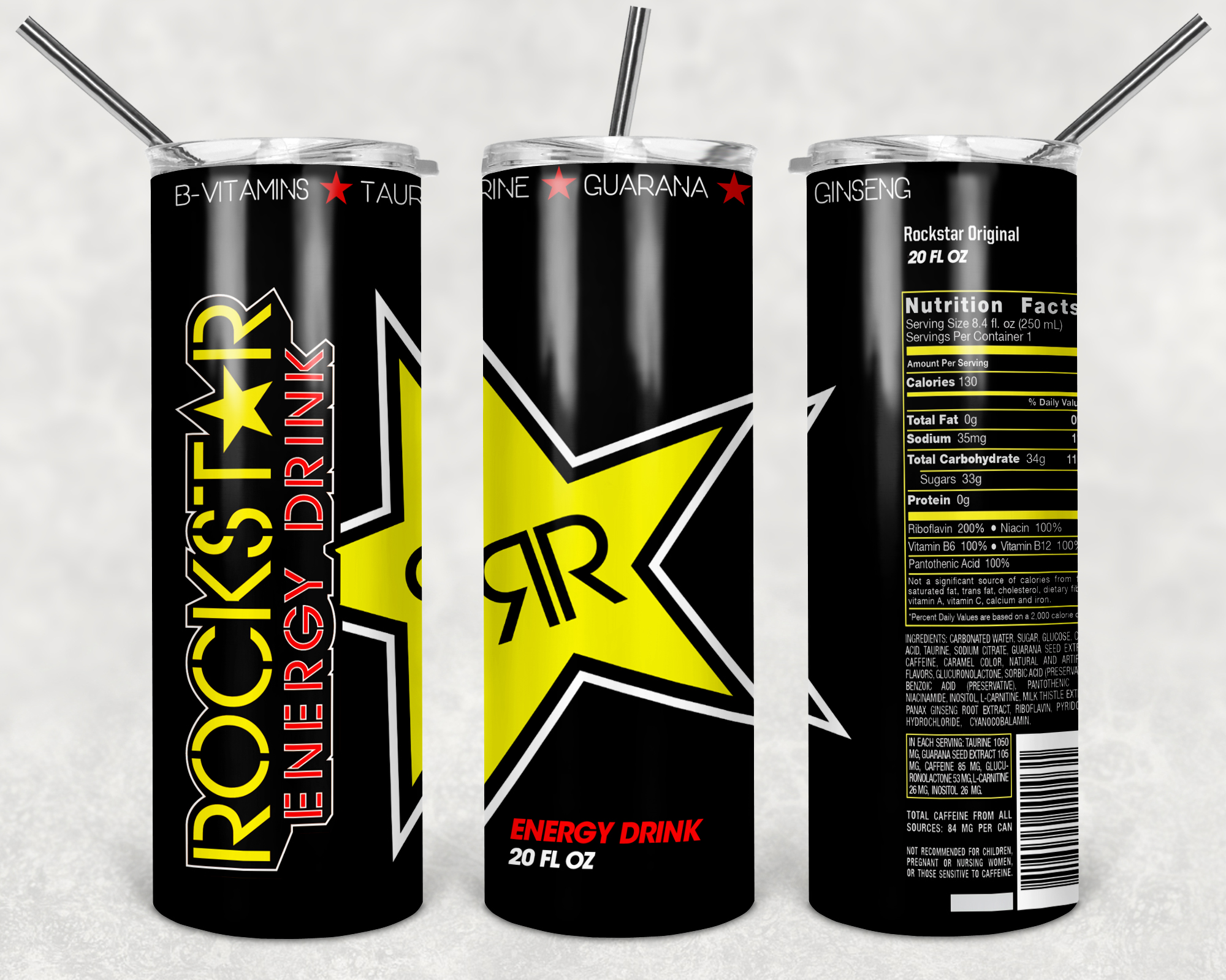 Rockstar Energy Drink Tumbler Wrap Design - JPEG & PNG - Sub | Inspire ...