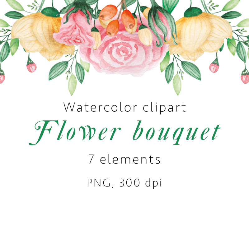 Flower bouquet Watercolor clipart, PNG | Inspire Uplift