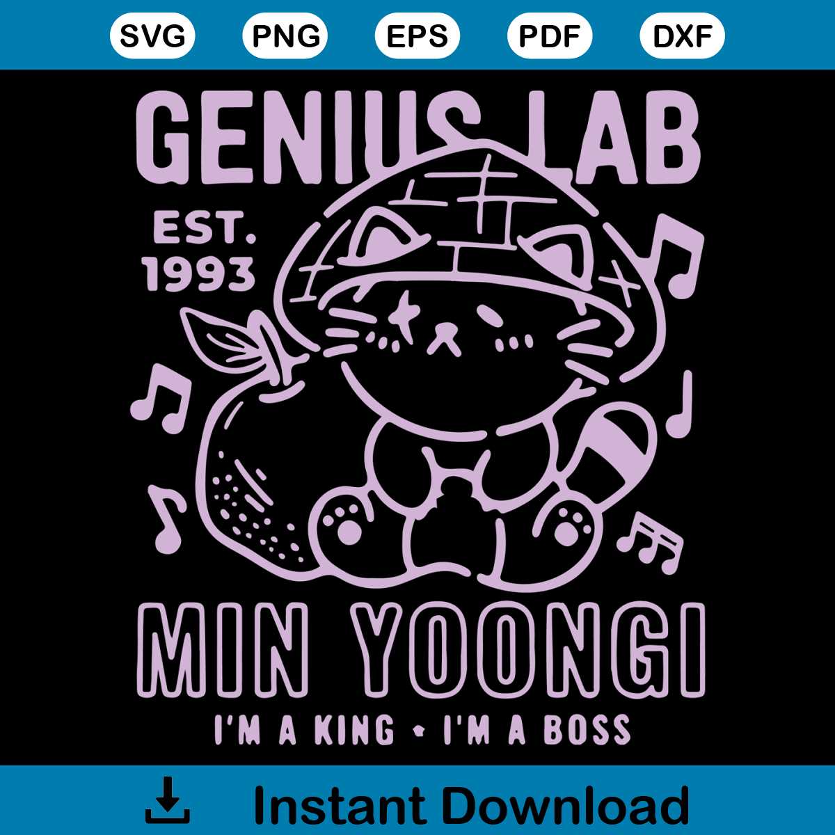 Min Yoongi 1993 Genius Lab Shirt Design SVG Cutting Digital | Inspire ...