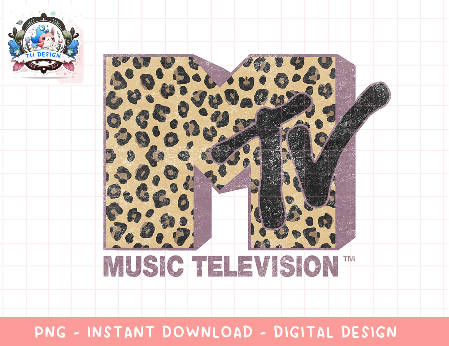 MTV Classic Leopard Print Bold Logo png, digital download, i | Inspire ...